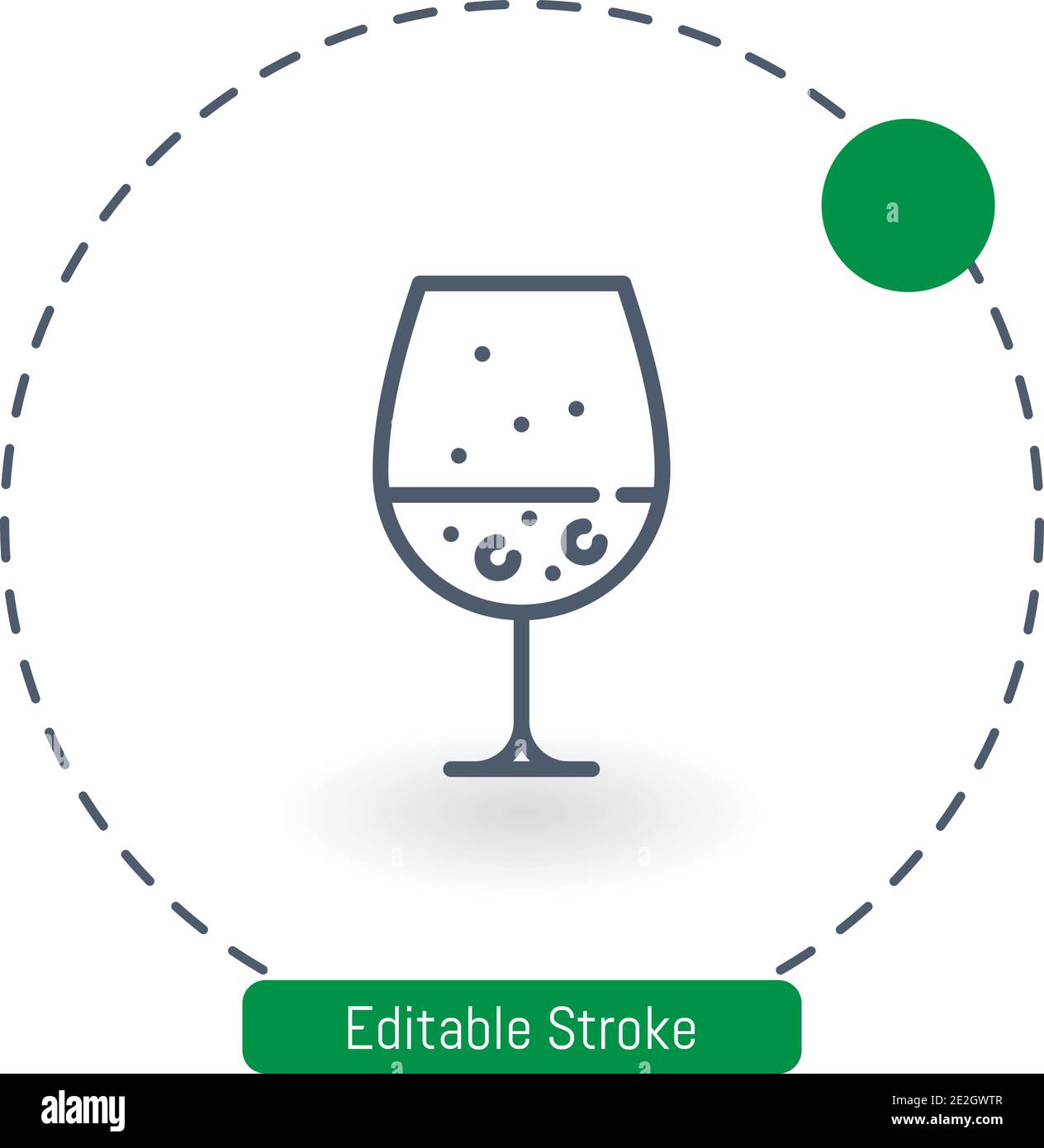 wine glass with bubbles vector icon editable stroke outline icons for ...