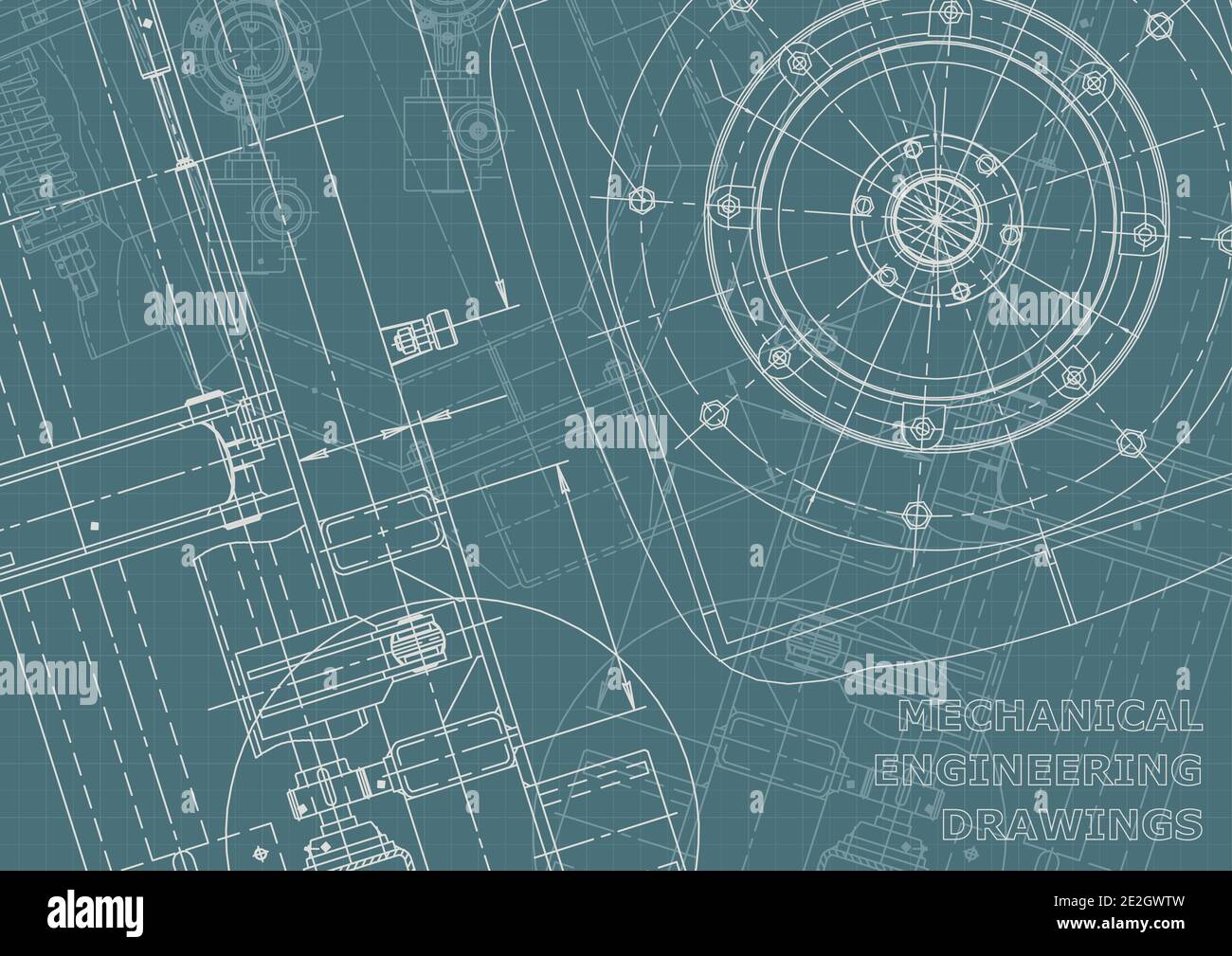 Vector banner. Engineering drawings. Corporate Identity. Technical ...