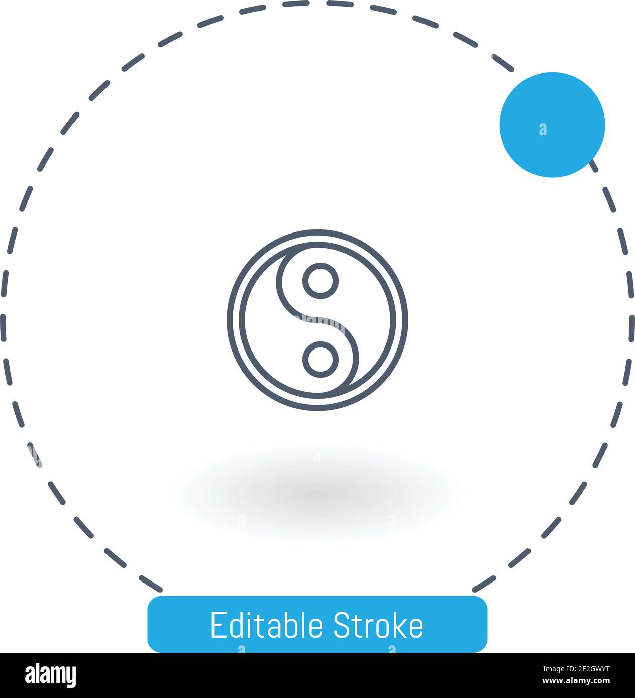 yin yang vector icon editable stroke outline icons for web and mobile ...