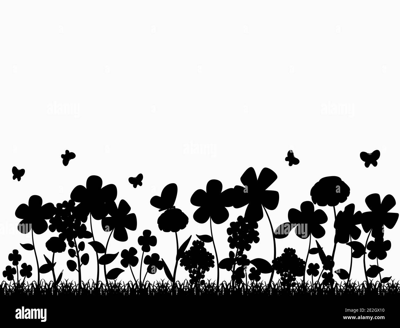 Flower Garden Silhouette