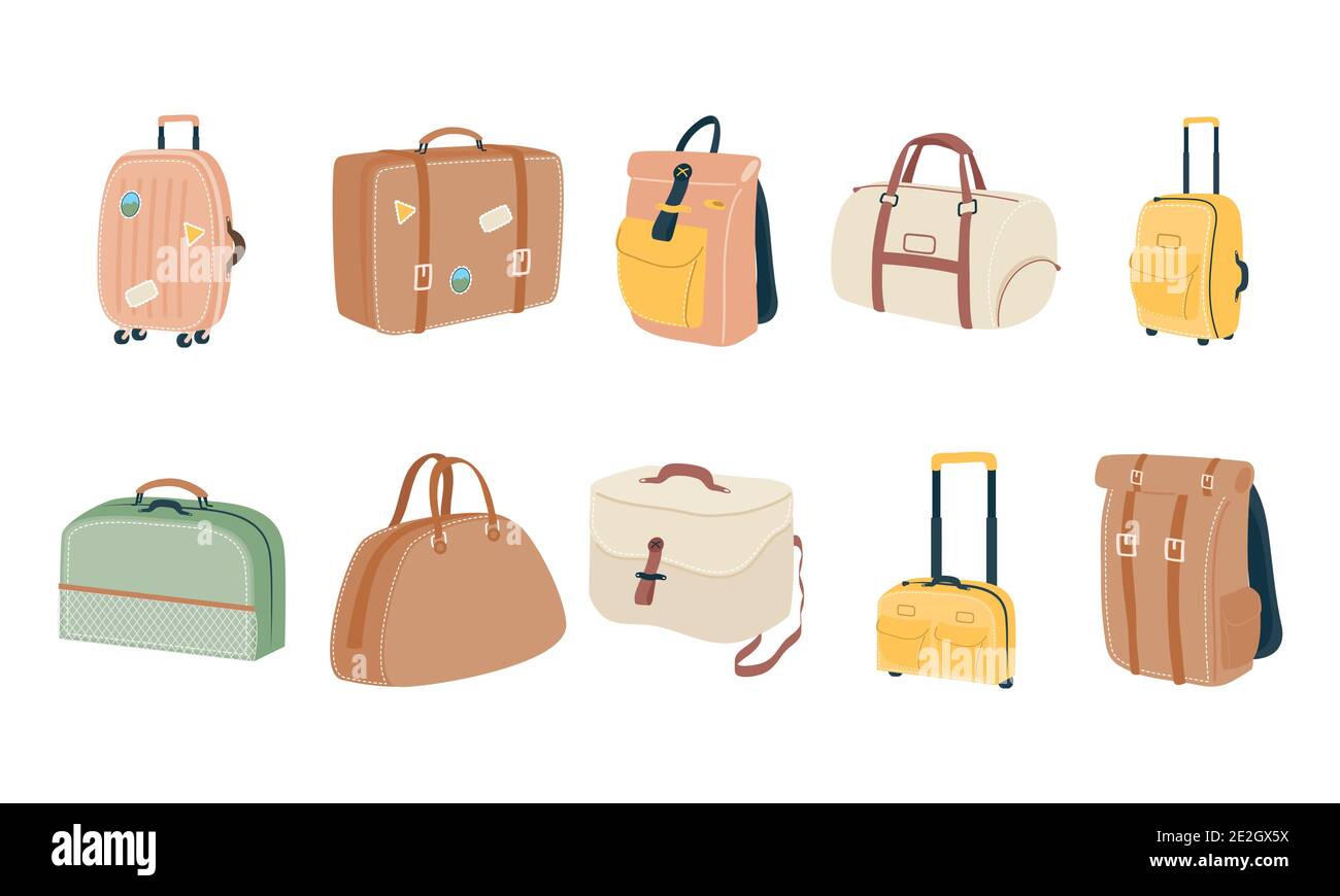 Bags symbol collection design, Baggage luggage tourism travel theme ...