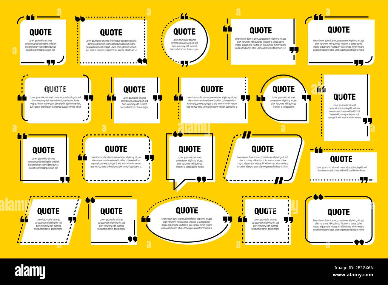 White Isolated Quote Frames Speech Bubbles With Quotation Marks Blank Text Box And Quotes