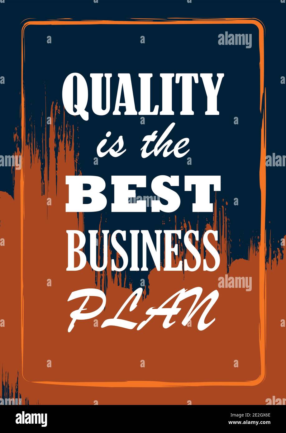 Quality is the best business plan Motivation quote Vector positive ...