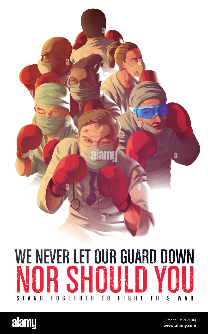 vector illustration of an awareness poster to encourage the healthcare ...