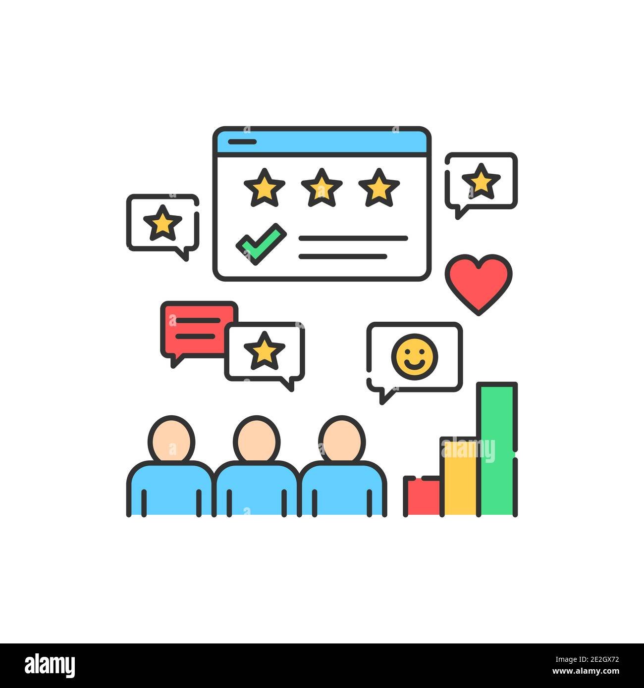 Feedback color line icon. Crowdfunding. Pictogram for web page, mobile ...