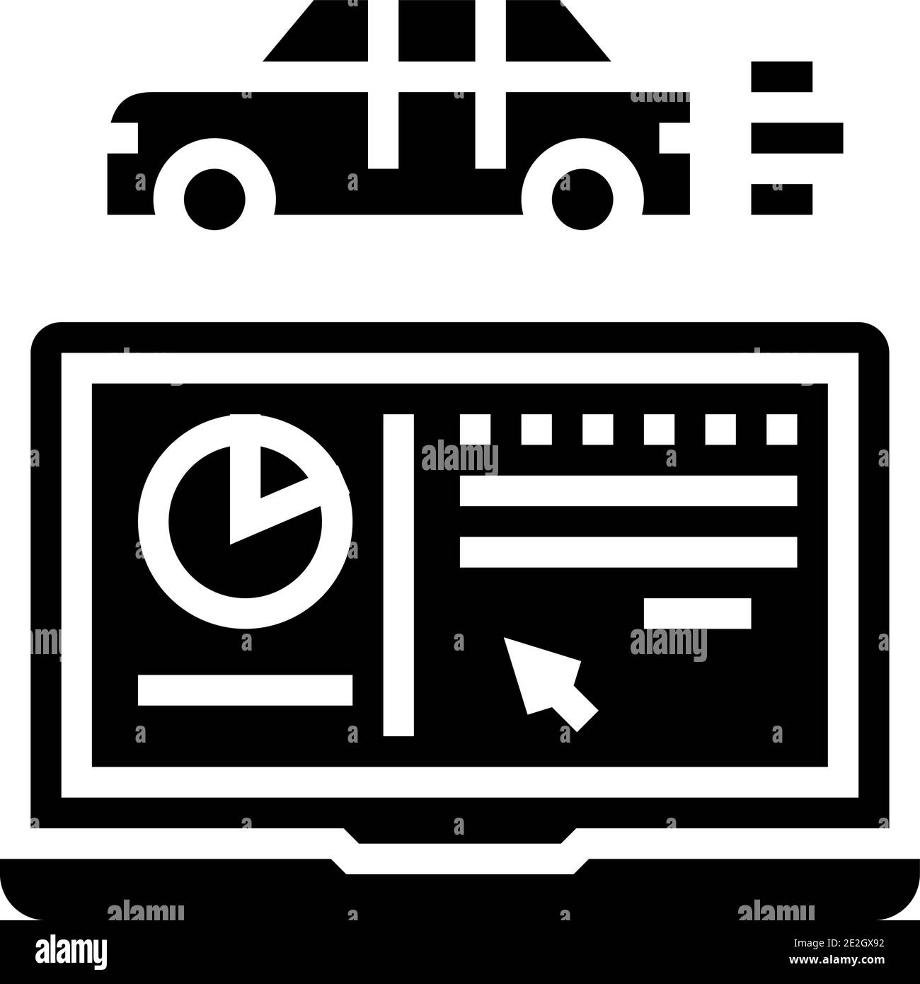 car test computer program glyph icon vector illustration Stock Vector ...