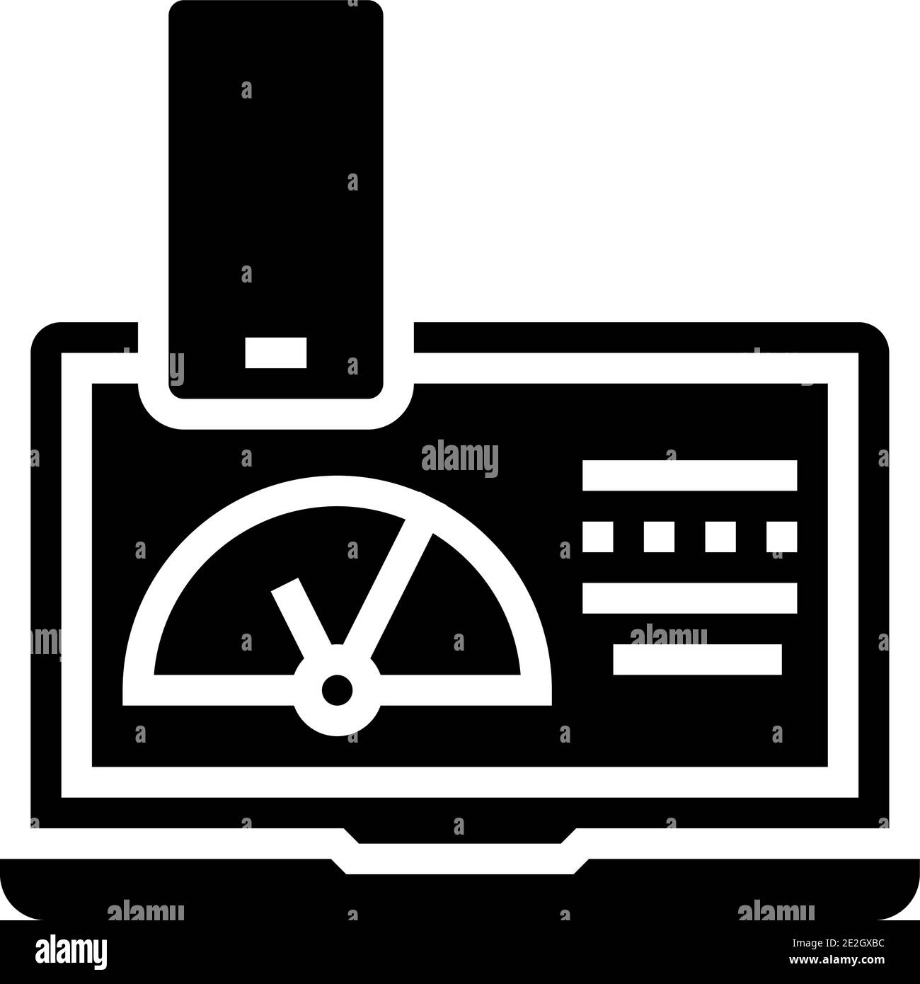 working process electronic devices glyph icon vector illustration Stock ...