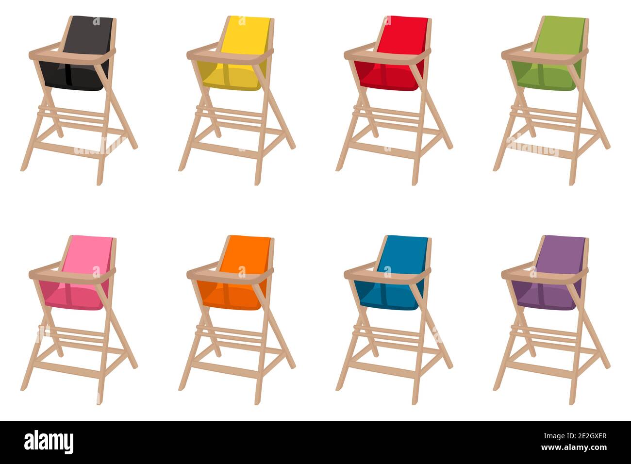 Illustration on theme colorful modern child high chair for baby feeding ...