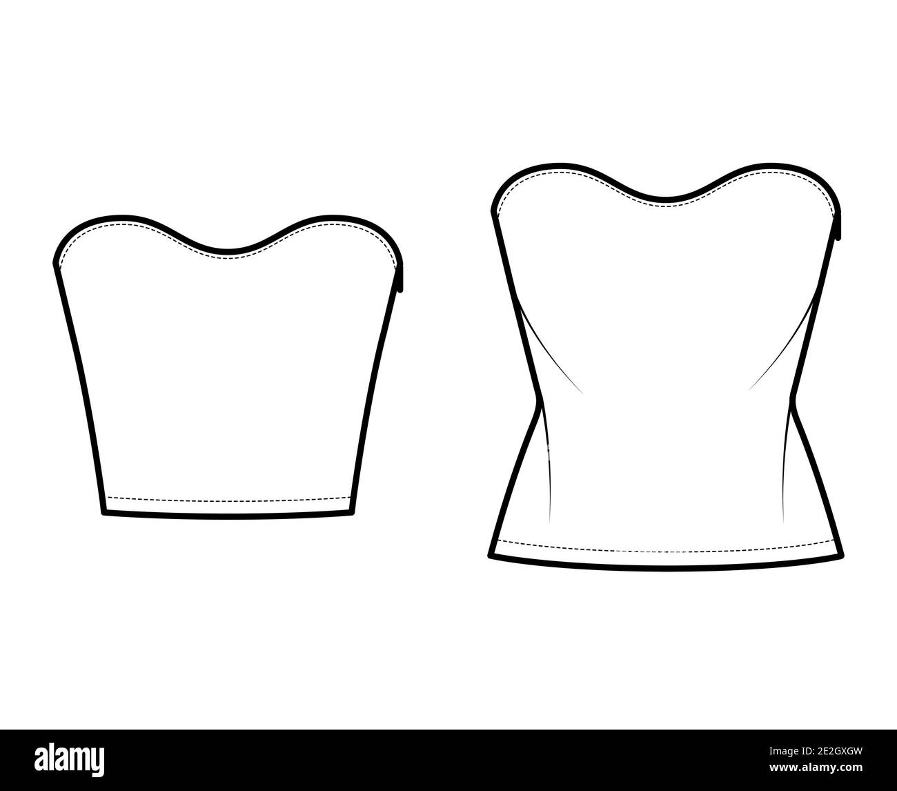 Strapless crop top Stock Vector Images - Alamy
