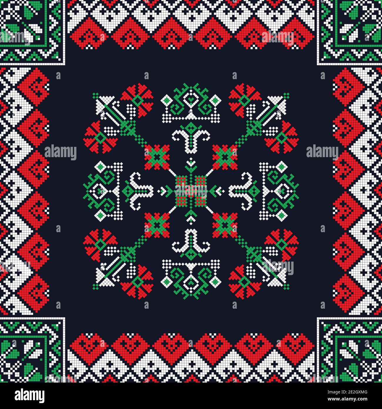 Romanian vector pattern inspired from traditional embroidery Stock ...
