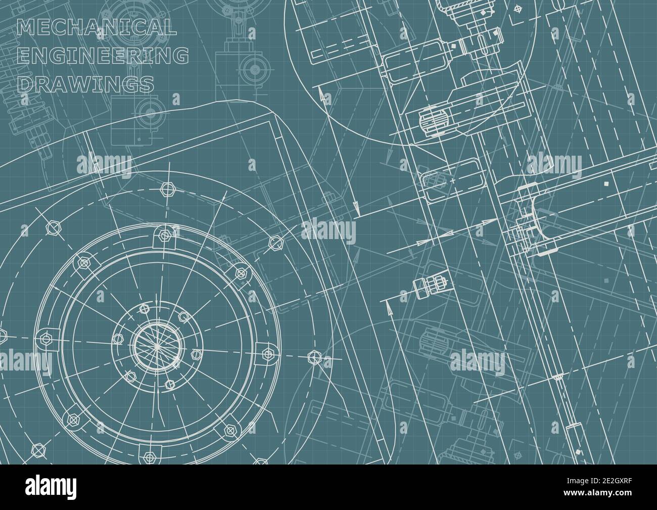 Cover, flyer. Vector engineering illustration. Blueprint, banner ...