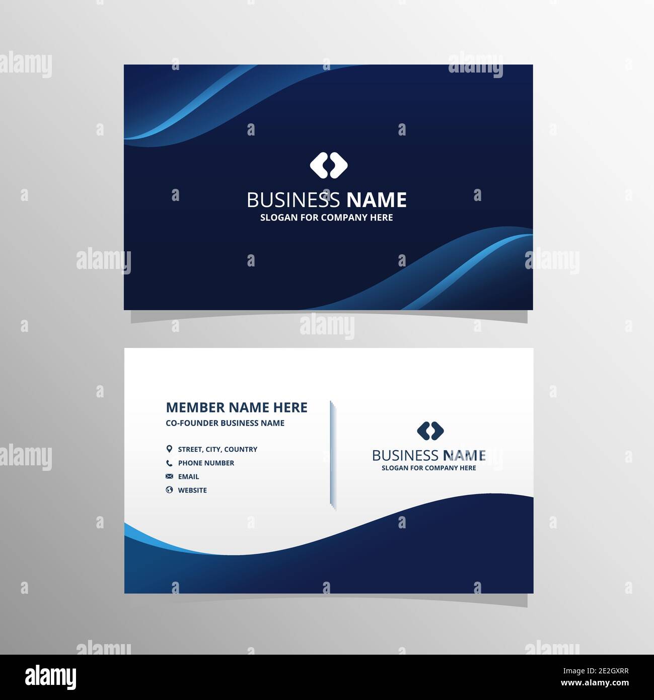 Modern blue business card template Stock Vector Image & Art - Alamy