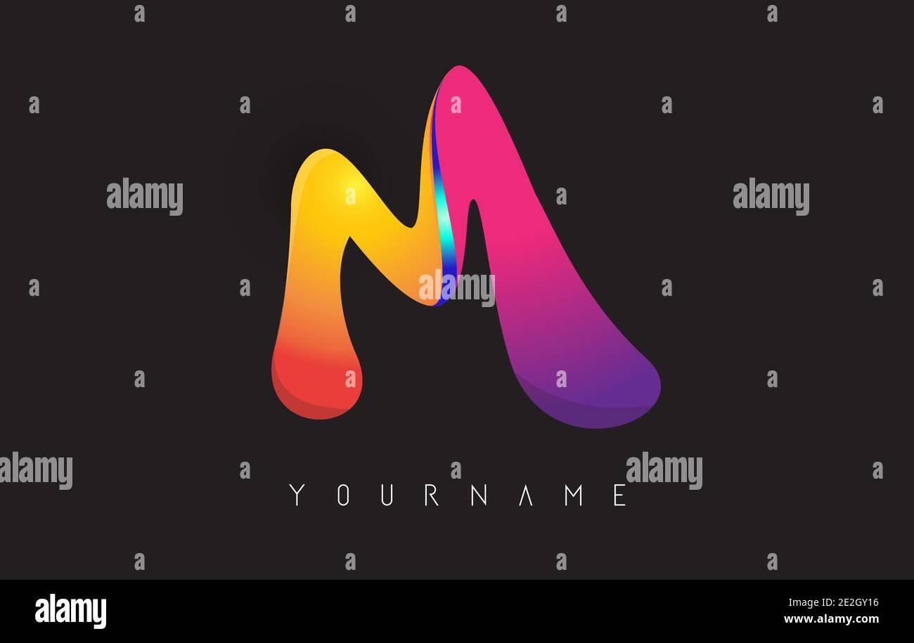 Letter M ogo with gradient color design. Business card templates ...
