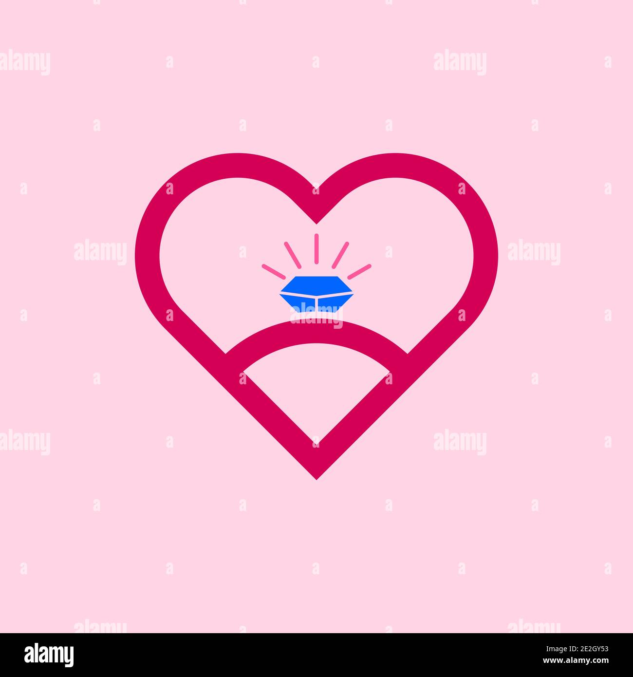 RING INSIDE THE LOVE HEART ICON ILLUSTRATION VECTOR ISOLATED Stock ...
