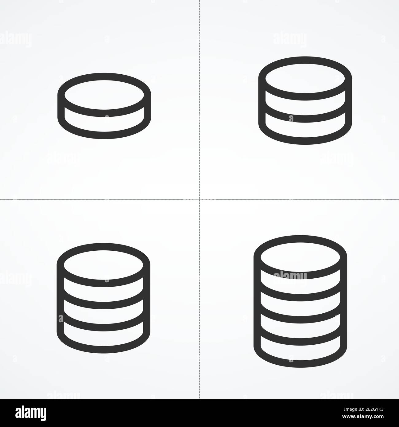 Database Icon Set Storage Network Symbol Data Management Icon Stock