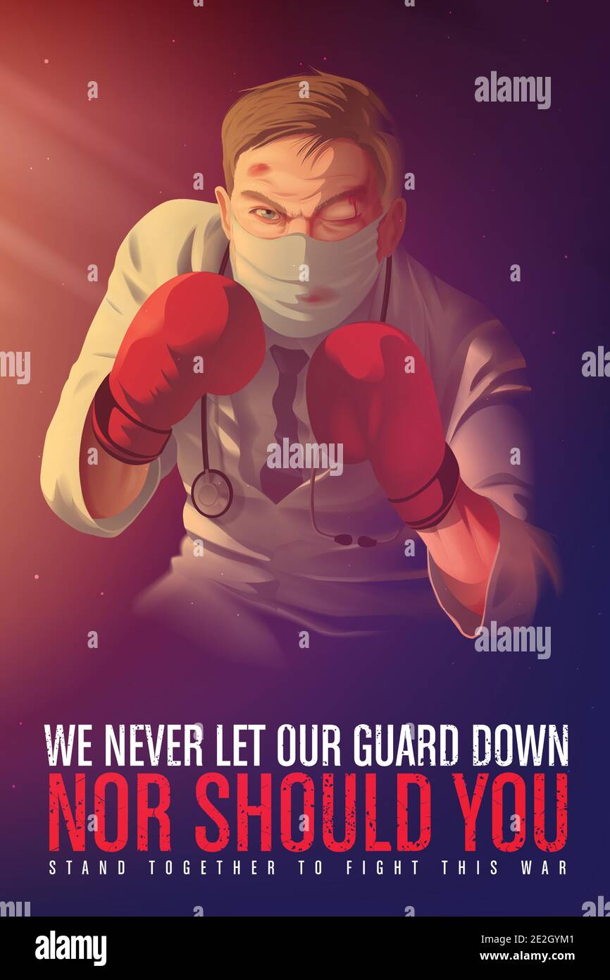 vector illustration of an awareness poster to encourage the healthcare ...