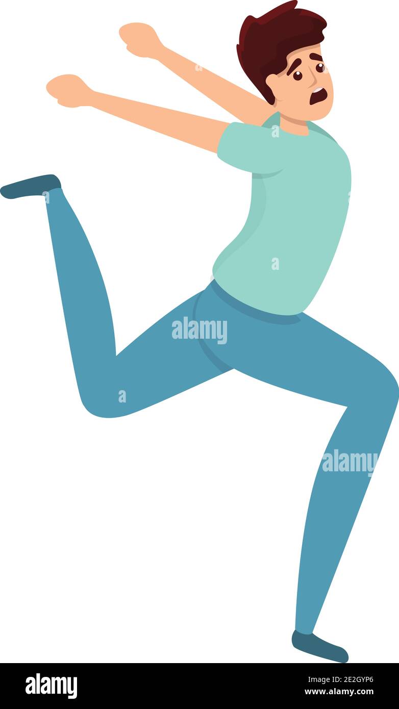 Panic running man icon. Cartoon of panic running man vector icon for ...