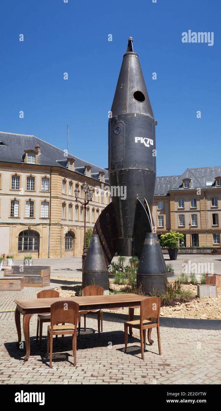 France, Metz. The vintage style ephemeral garden of the Place de la ...