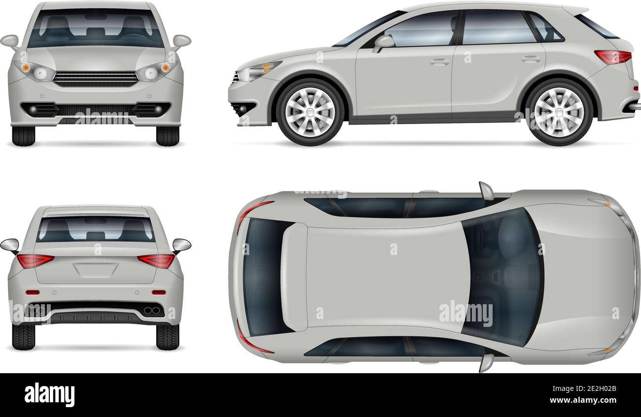 Crossover SUV vector mockup on white for vehicle branding, corporate ...