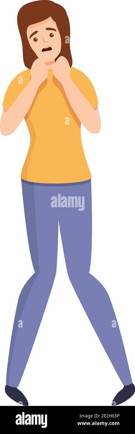 Scared female emotion icon. Cartoon of scared female emotion vector ...