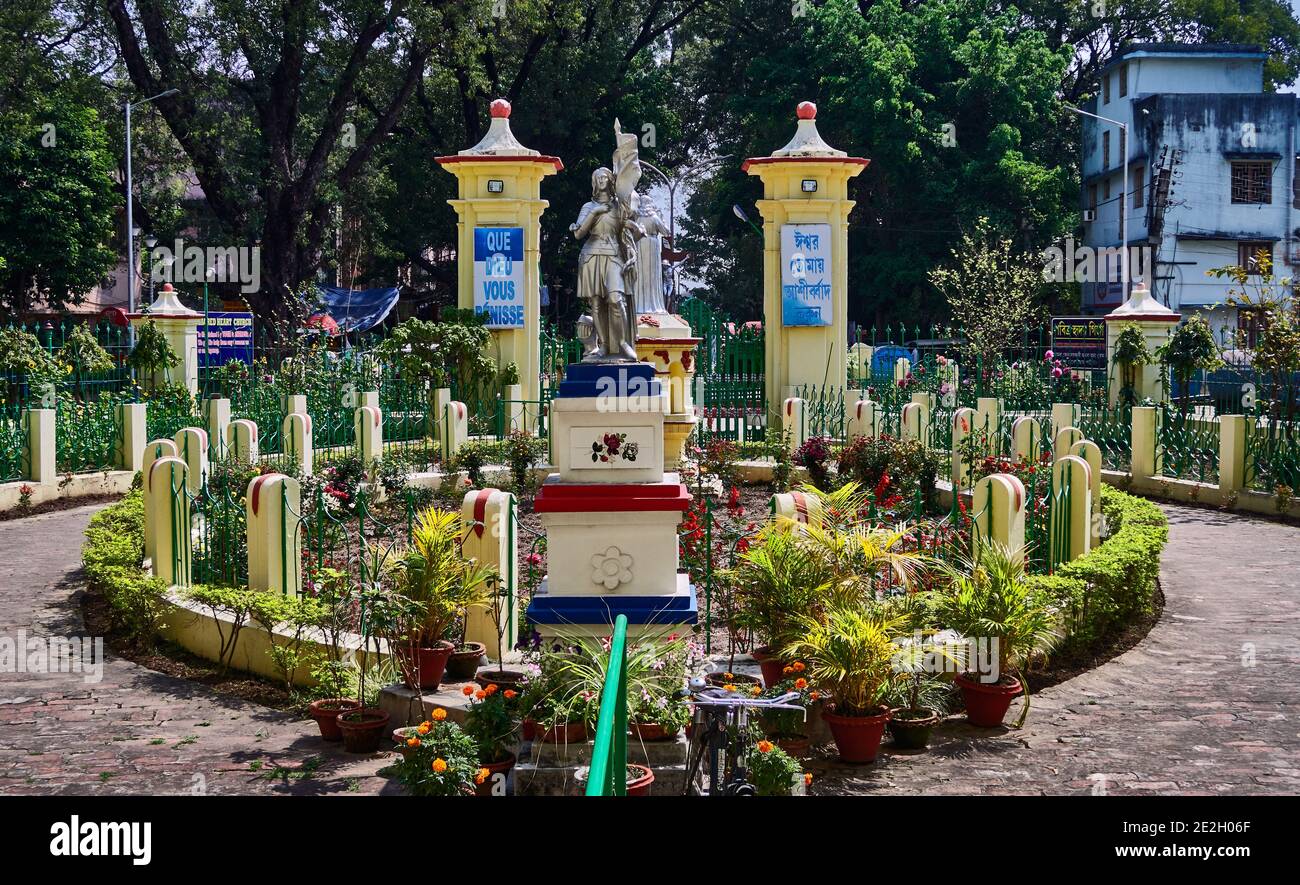 Chandannagar, West Bengal, India The garden of the Church of the Sacred ...