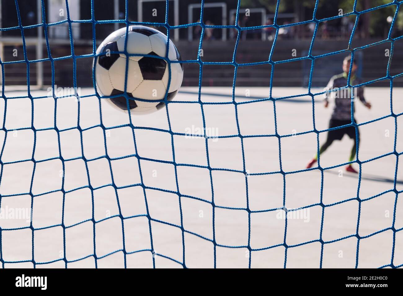 Soccer ball hitting net hi-res stock photography and images - Alamy