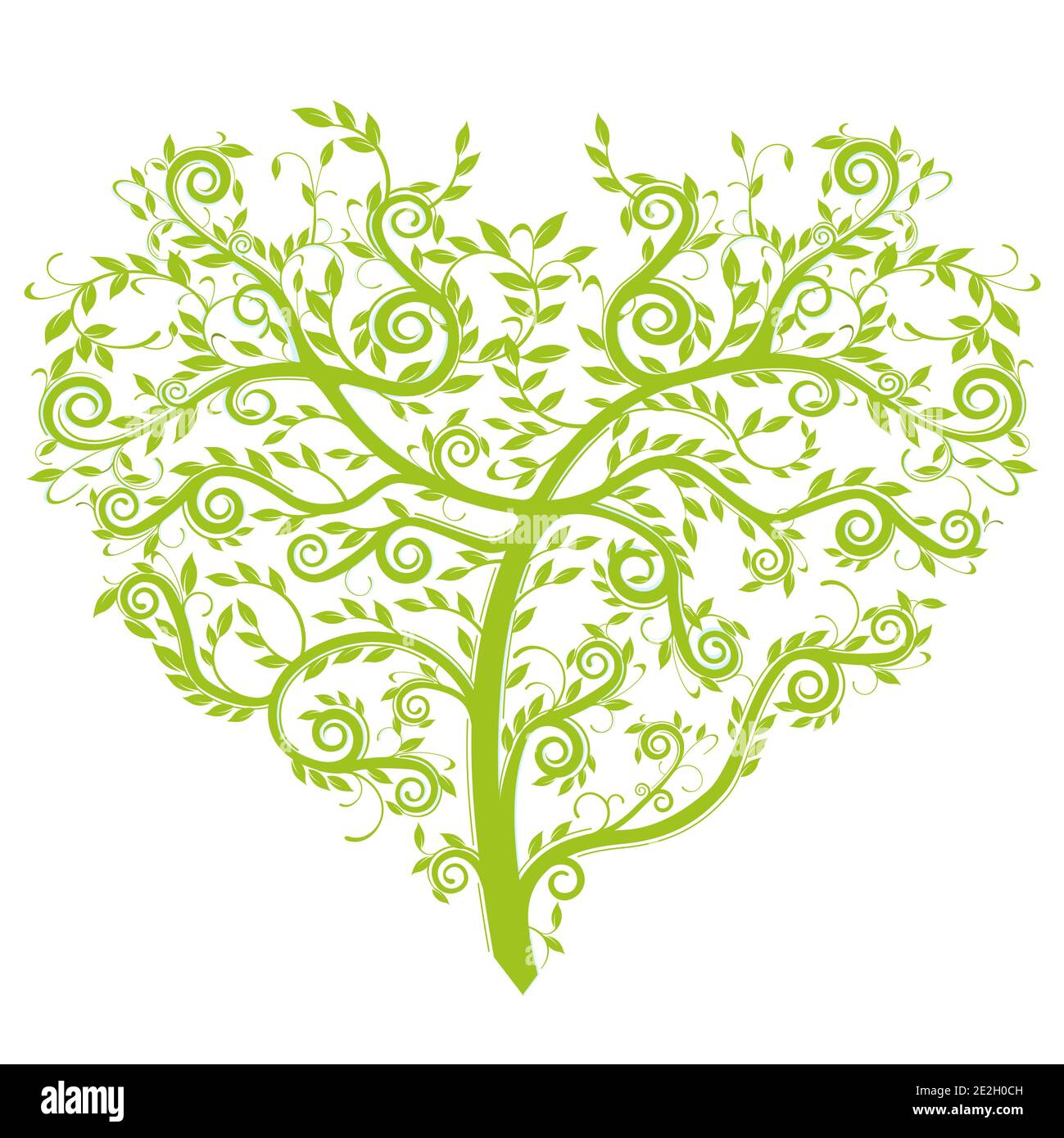 Heart shaped tree isolated on a white background. - vector illustration ...
