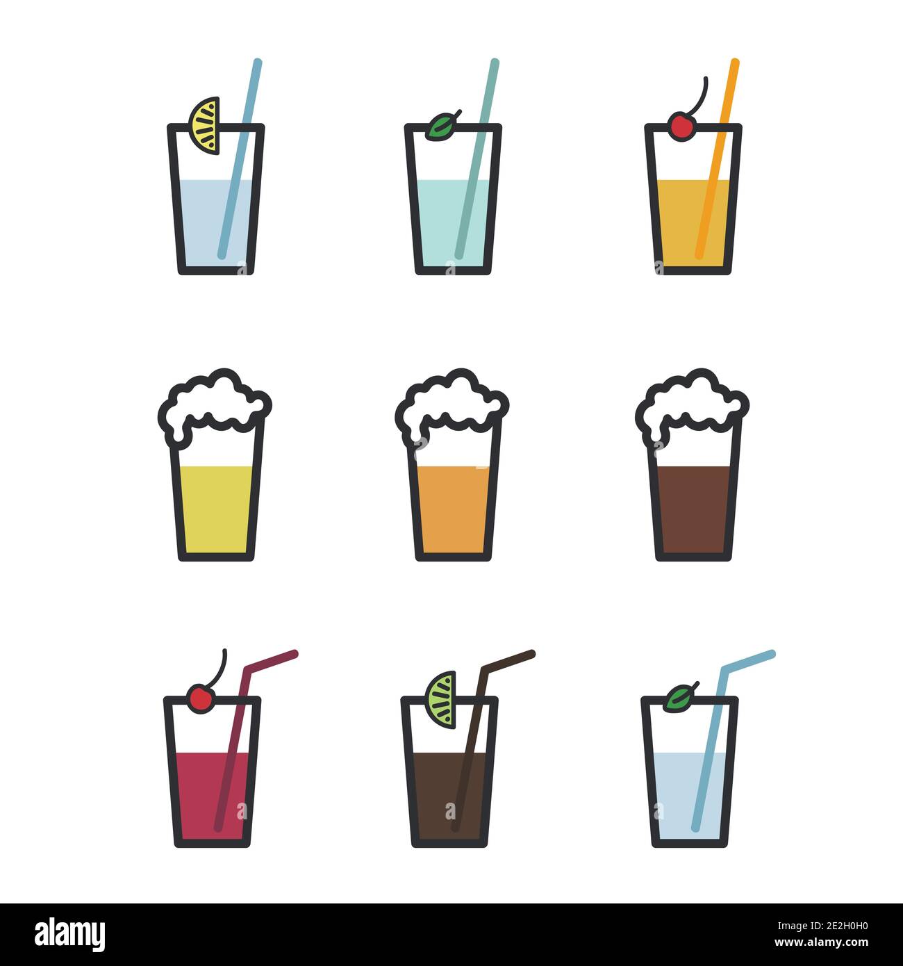 Set of beer and soft drinks - vector illustration Stock Vector Image ...