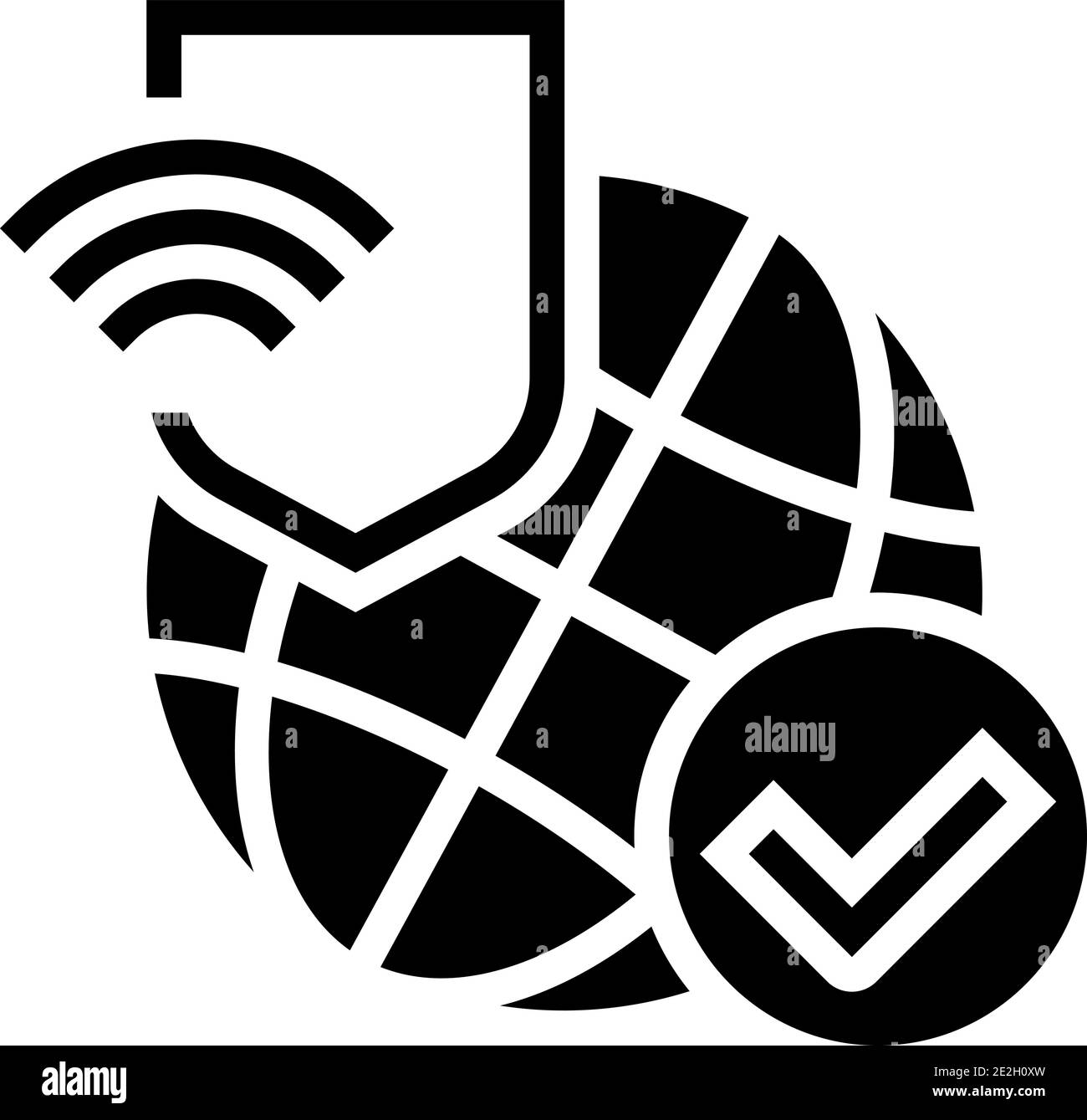 world internet protection glyph icon vector illustration Stock Vector ...