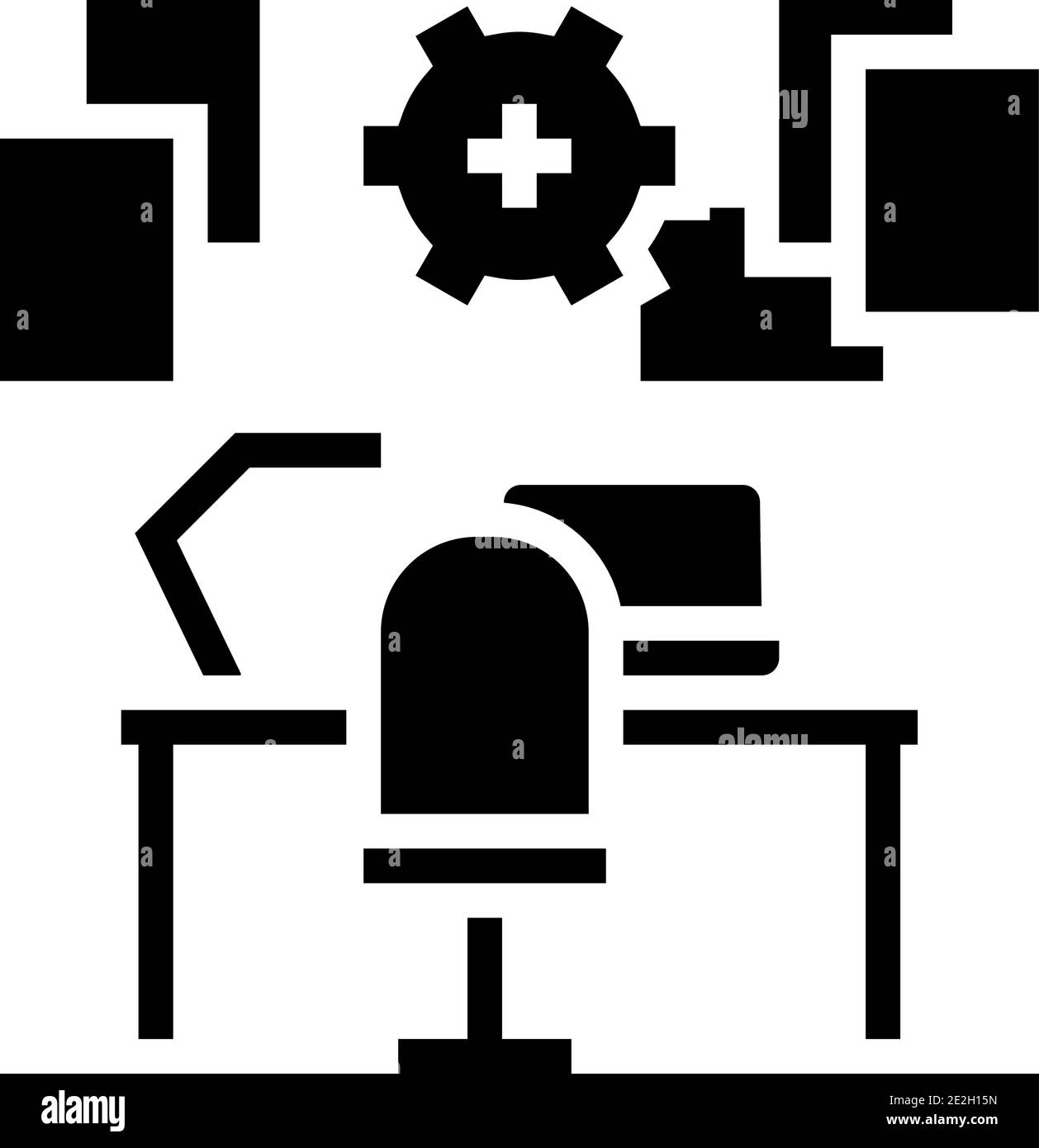 workplace organisation glyph icon vector illustration sign Stock Vector ...