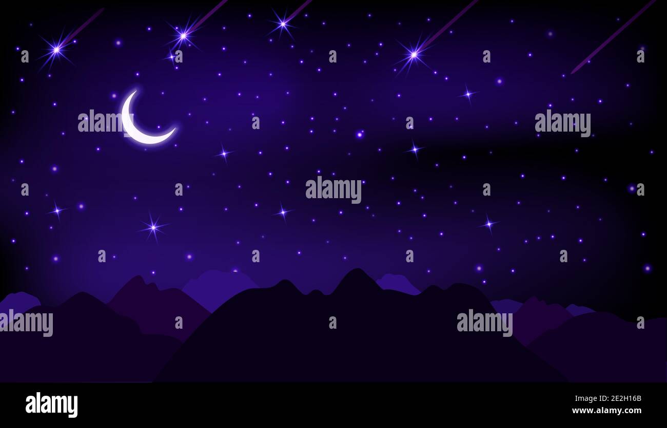 Cartoon Clear Night Sky