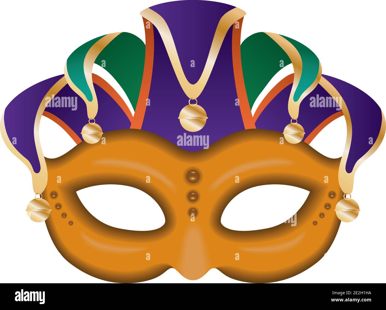 Mardi gras harlequin hat with orange mask design, Party carnival ...