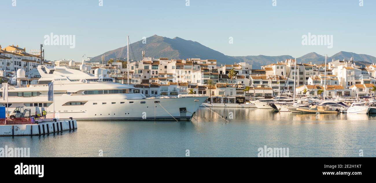 Lady Haya Yacht moored in Puerto Banus luxury marina, Marbella, Costa ...