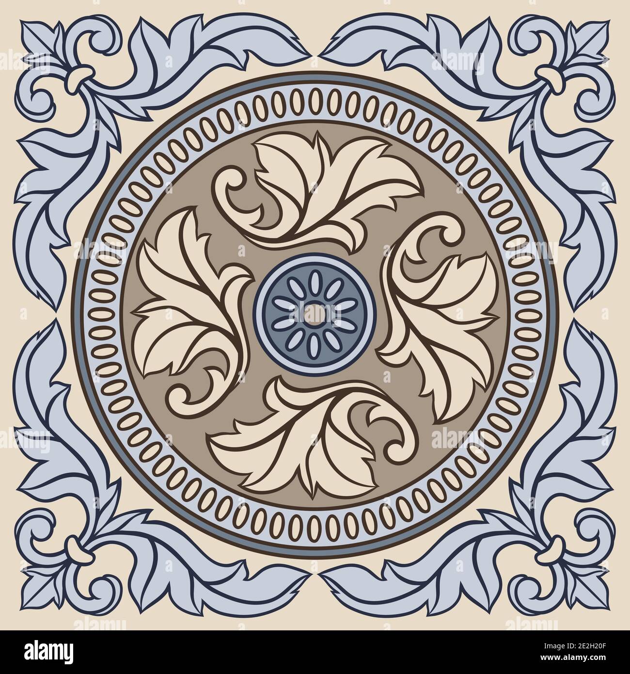 Portuguese azulejo ceramic tile pattern Stock Vector Image & Art - Alamy