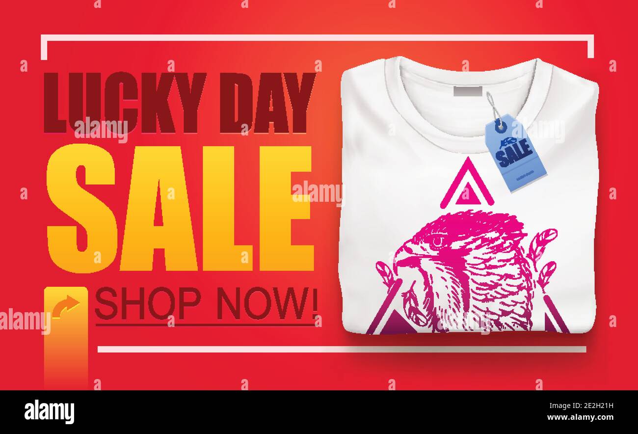 Lucky Day Sale banner.Discounts flyer template. Vector illustration ...