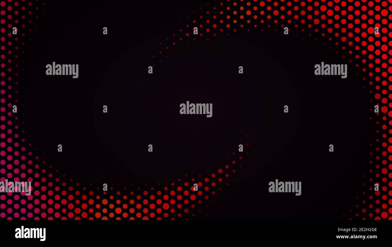 Abstract red halftone pattern on black background in 4k resolution ...