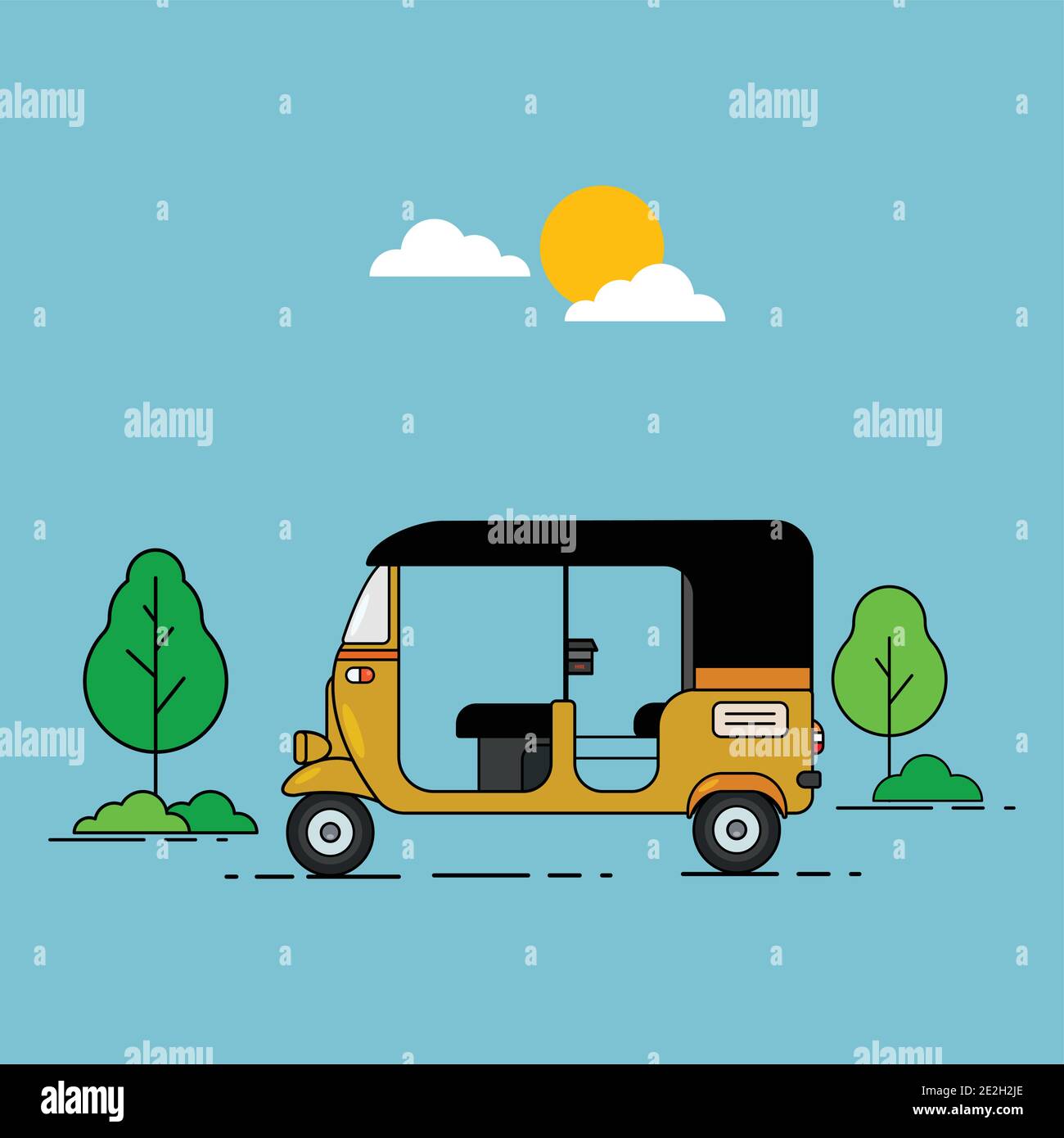 Auto rickshaw vector hi-res stock photography and images - Alamy