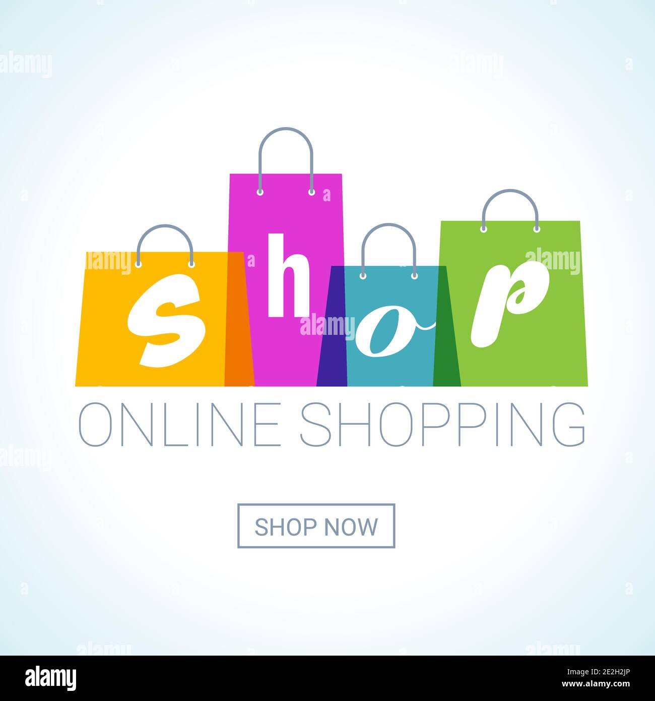online shopping. Shopping Bags logo with shop inscription. Internet ...