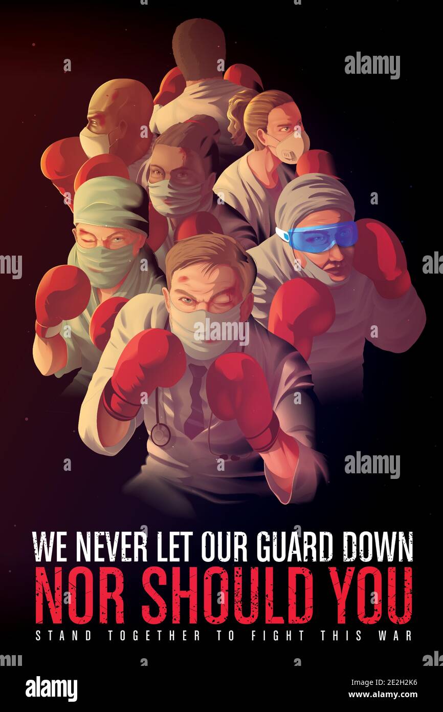 vector illustration of an awareness poster to encourage the healthcare ...