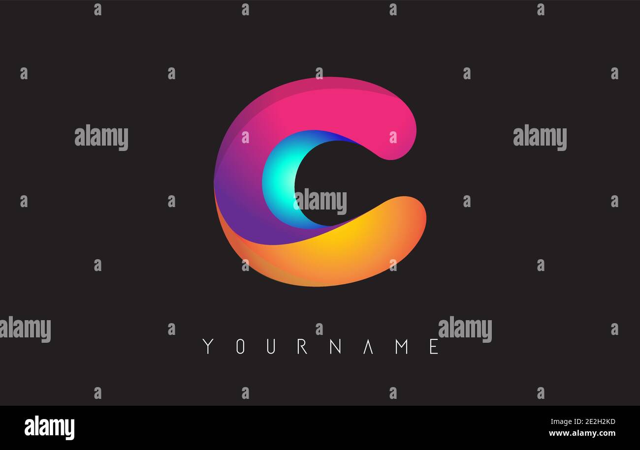 Letter C logo with gradient color design. Business card templates ...