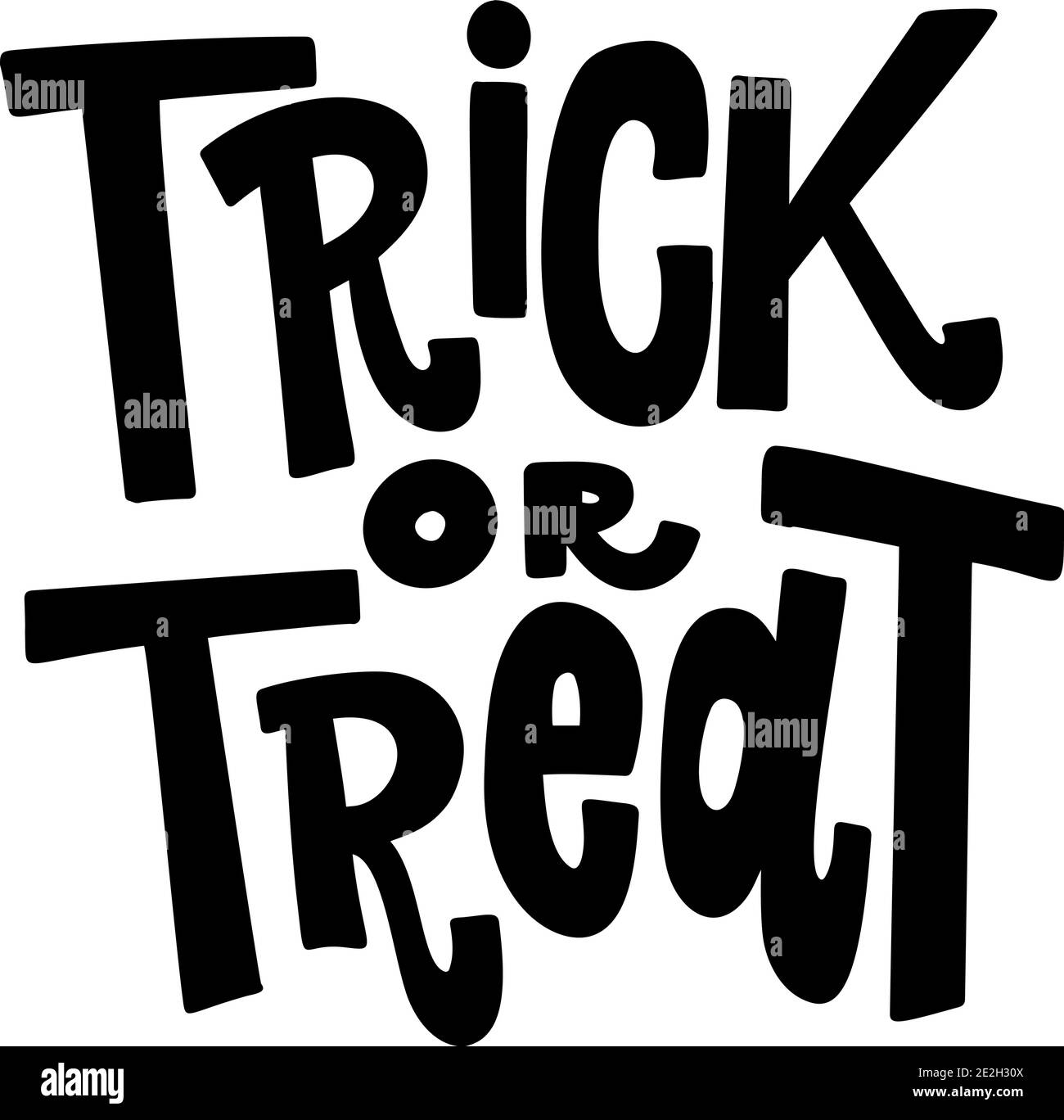 Trick Or Treat Lettering Phrase Isolated On White Background Halloween Theme Vector