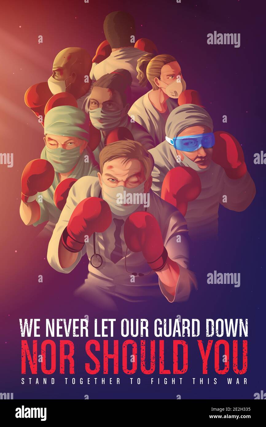 vector illustration of an awareness poster to encourage the healthcare ...