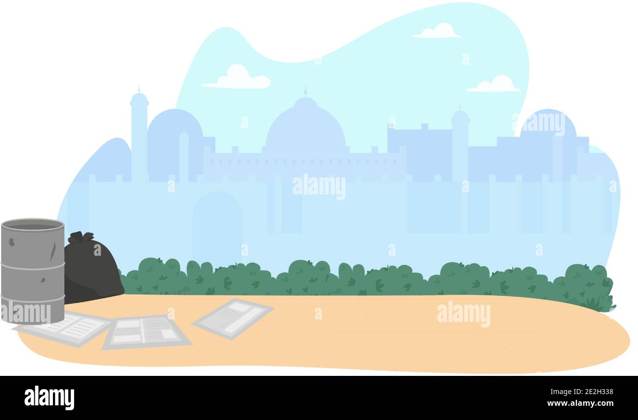 Indian poverty district 2D vector web banner, poster Stock Vector Image ...