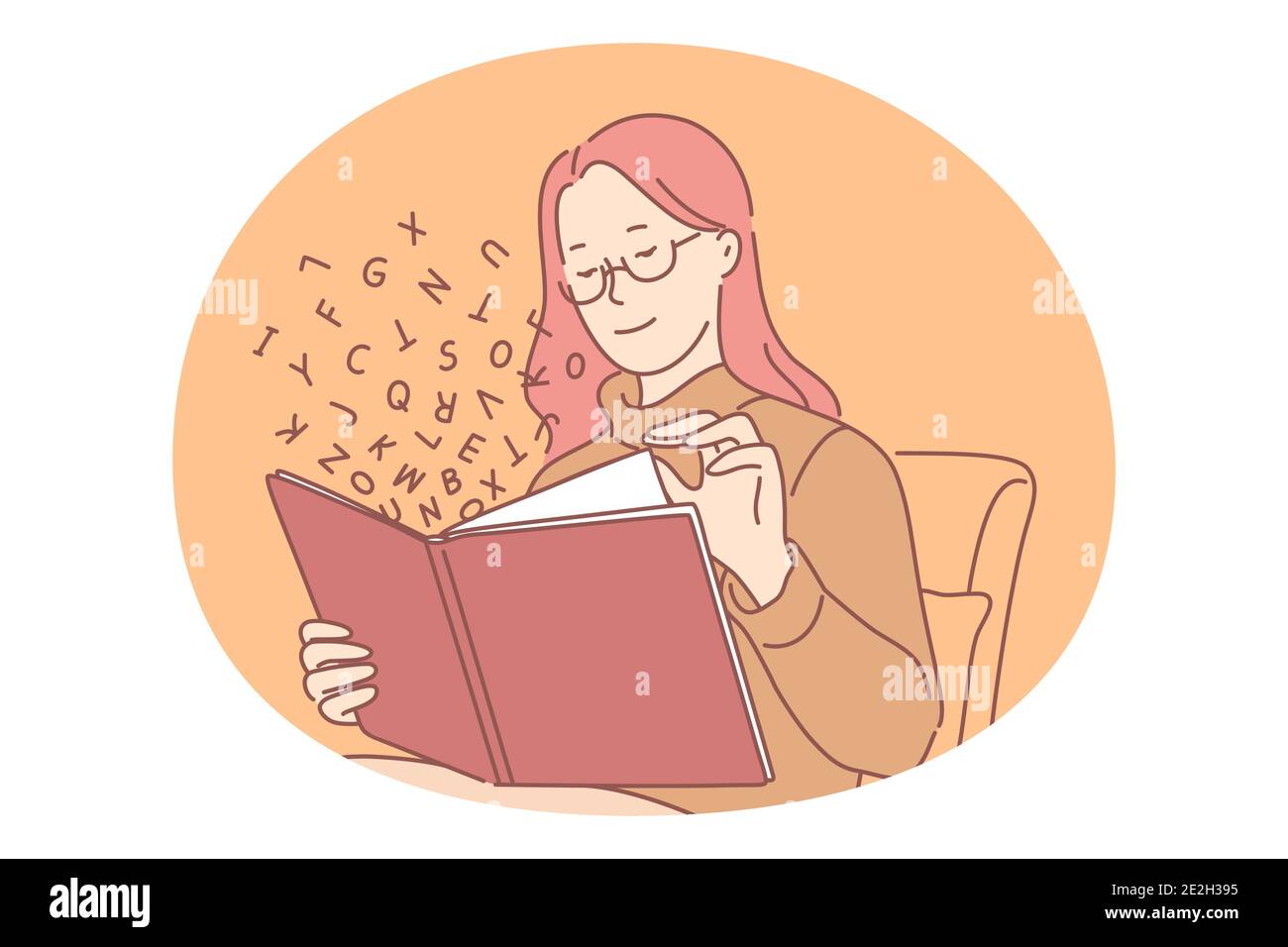 Cartoon Person Reading Book High Resolution Stock Photography and ...