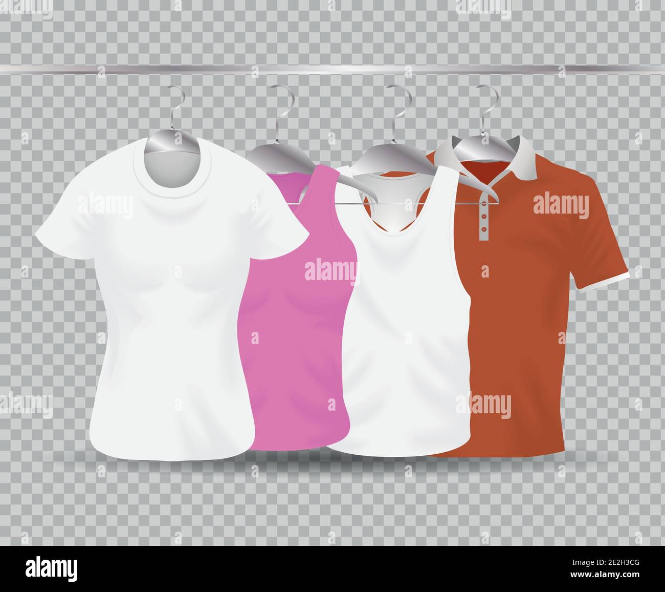 Mockup clothing hanging icon set design of cloth corporate identity ...