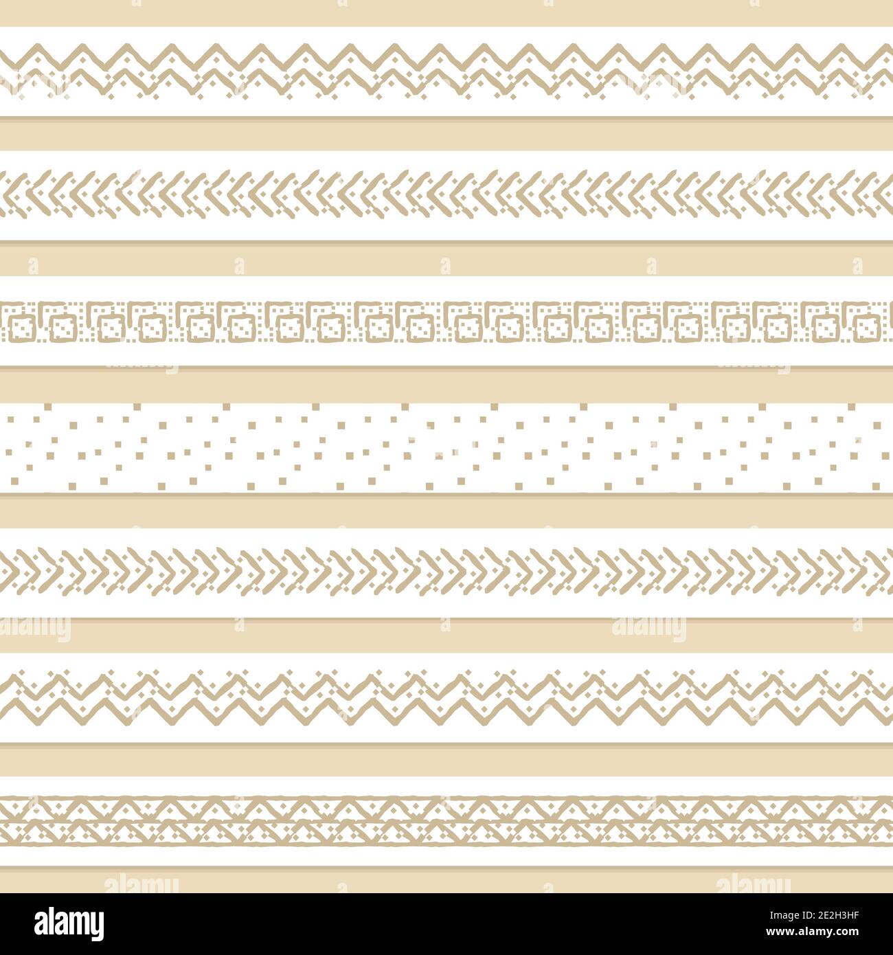 Set of seven cute pastel patterned brown or beige washi seamless border ...