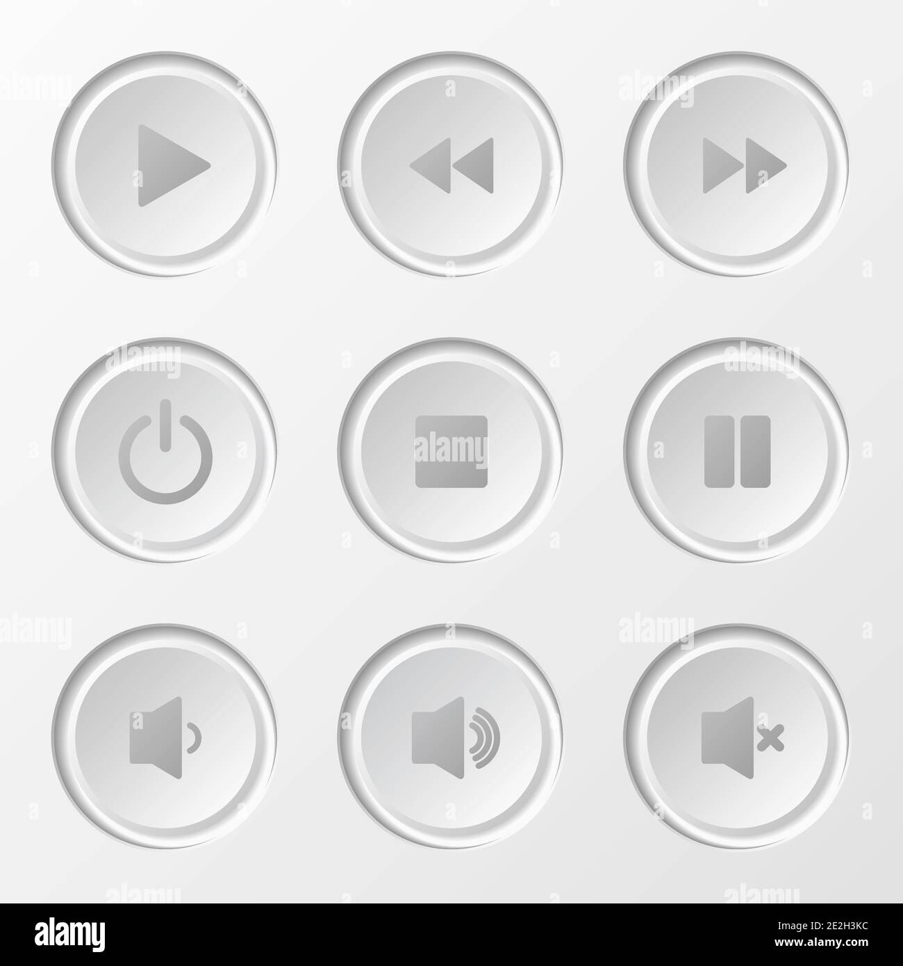 Navigation Button Set White Stock Vector Image & Art - Alamy