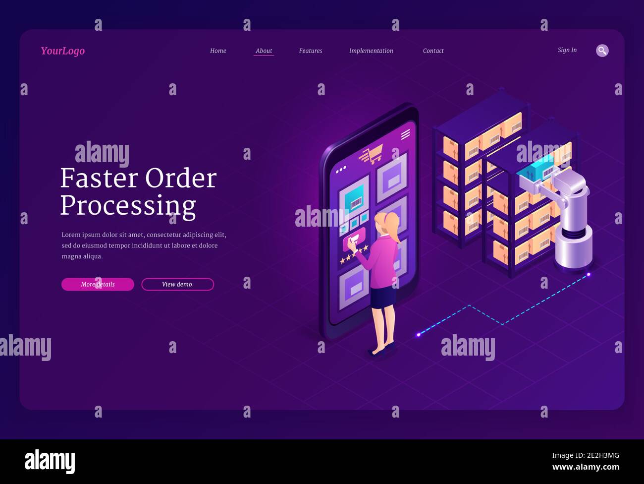 Automated order management Stock Vector Images - Alamy