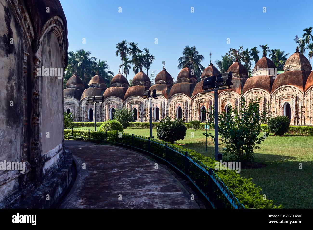 Kalna City, West Bengal, India. The brick Bardhaman Naba Kailash temple ...
