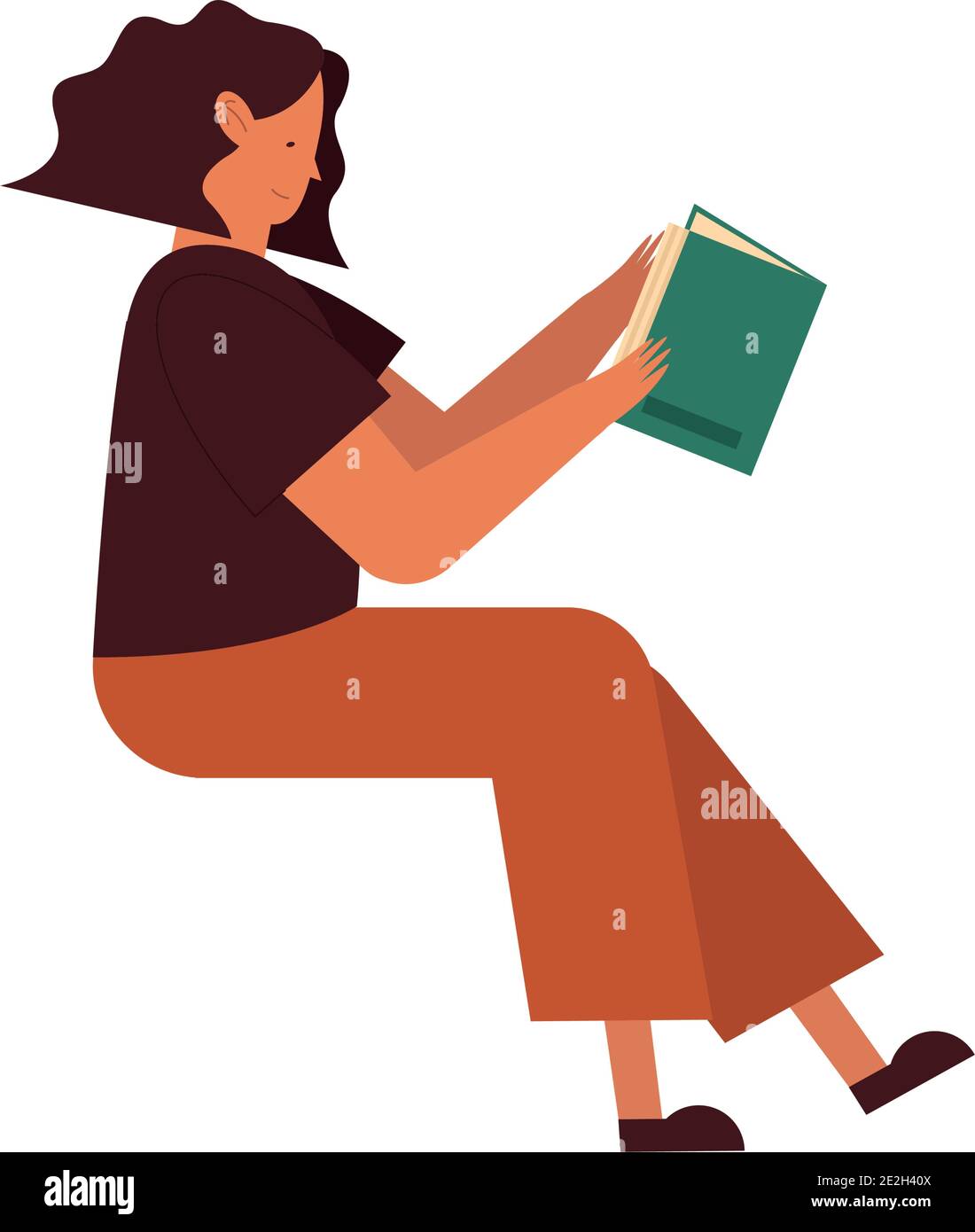 Woman reading a book design, Education literature and read theme Vector ...